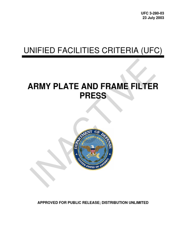 Army Plate and Frame Filter Press PDF | PDF | Filtration | Chemical ...