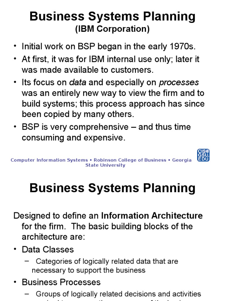 Business Systems Planning | PDF