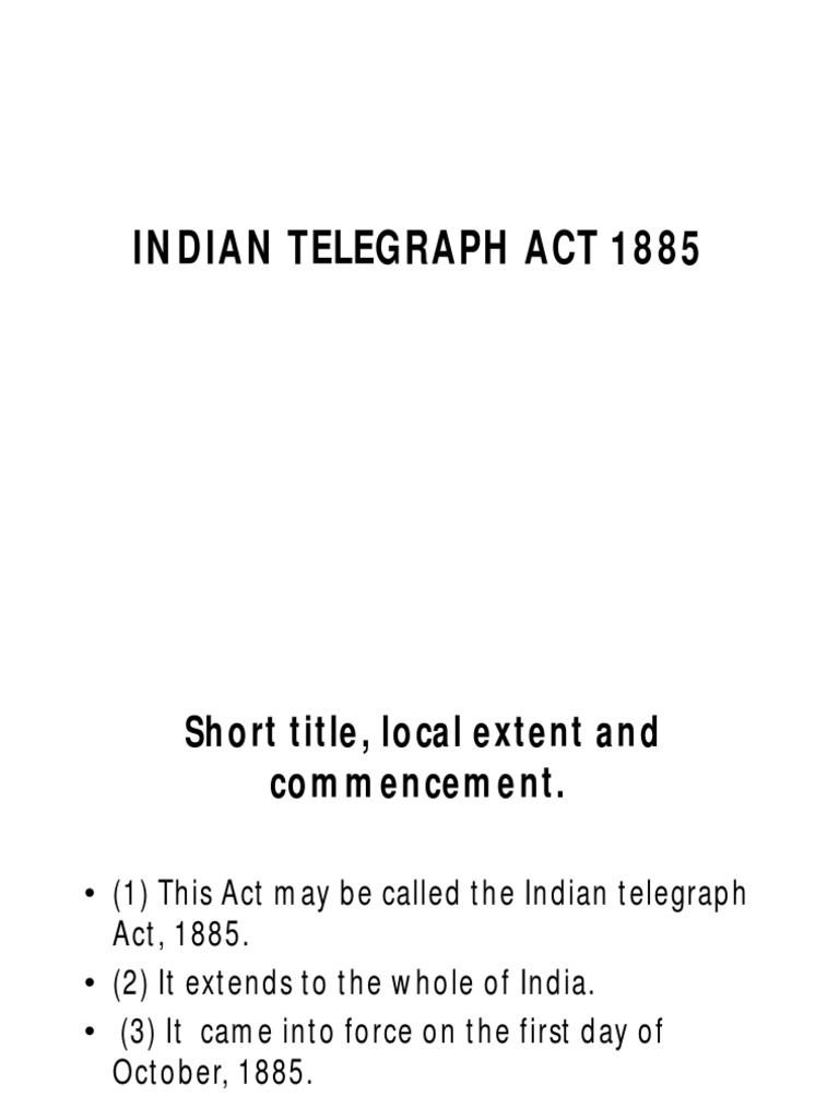 Indian Telegraph Act 1885 | PDF | Telegraphy | Arbitral Tribunal