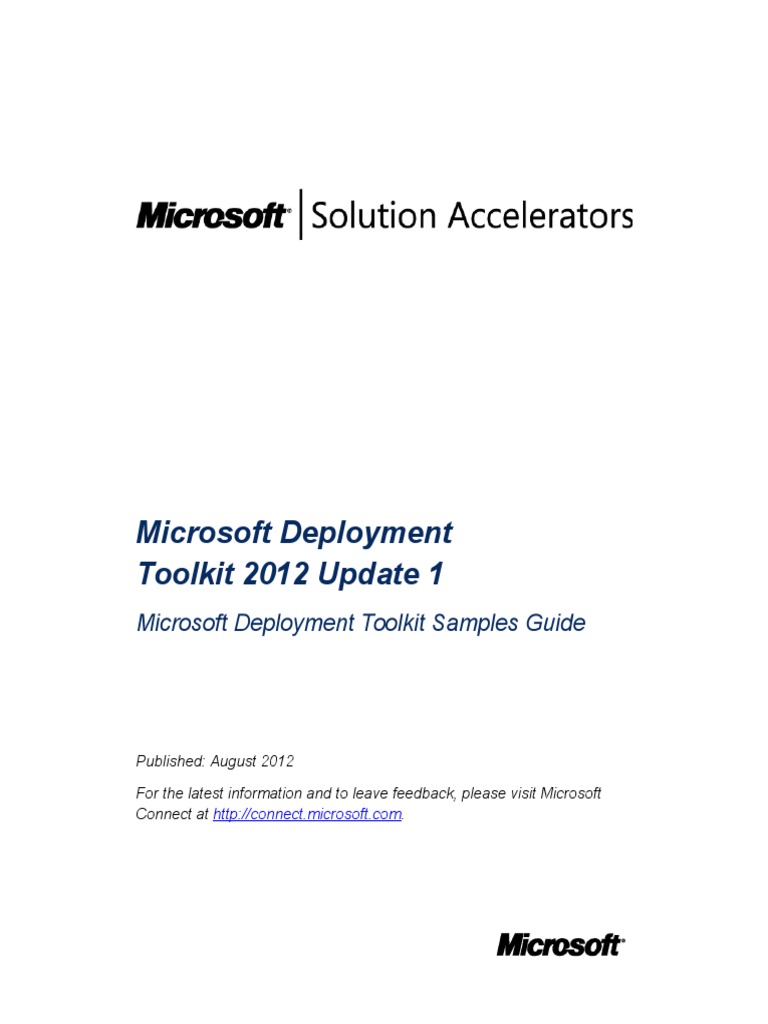 Microsoft Deployment Toolkit Samples Guide | PDF | Windows 8 ...