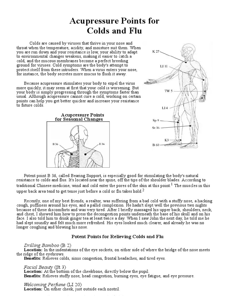 Acupressure Points, Techniques & Self-Care For Relieving Colds & Flu ...