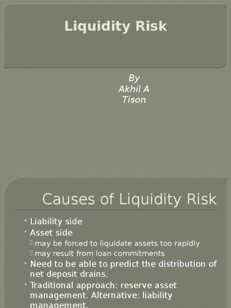 Liquidity Risk | PDF | Liquidity Risk | Bank Run