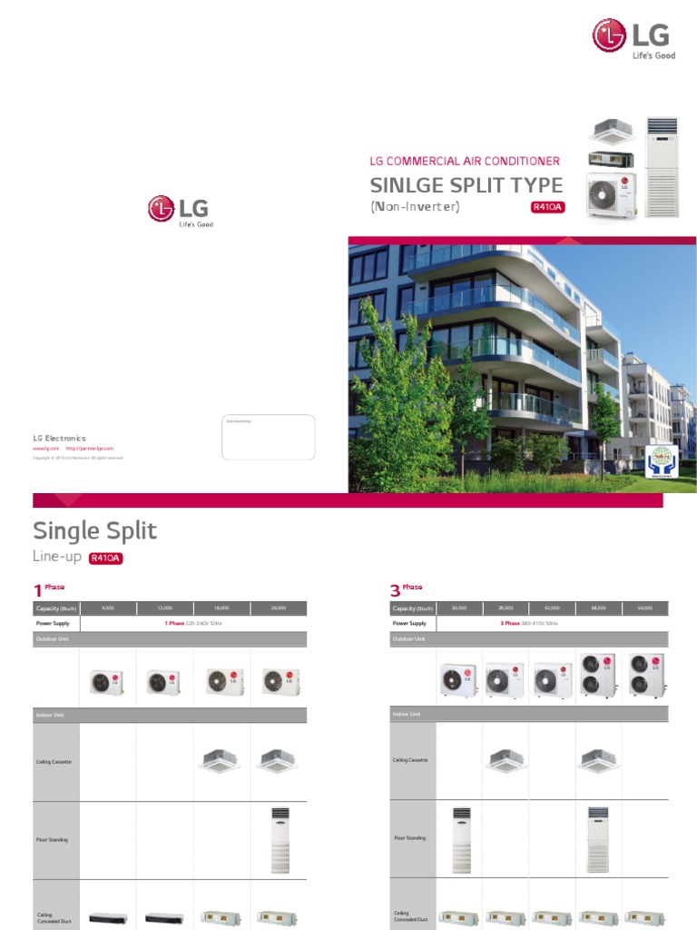 LG CommerciaL Air Conditioner - Sinlge Split Type - (Non-Inverter ...