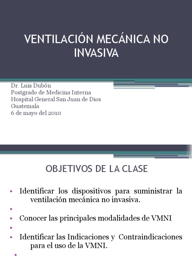 VENTILACIÓN MECÁNICA NO INVASIVA | PDF | Sistema respiratorio | Respiración