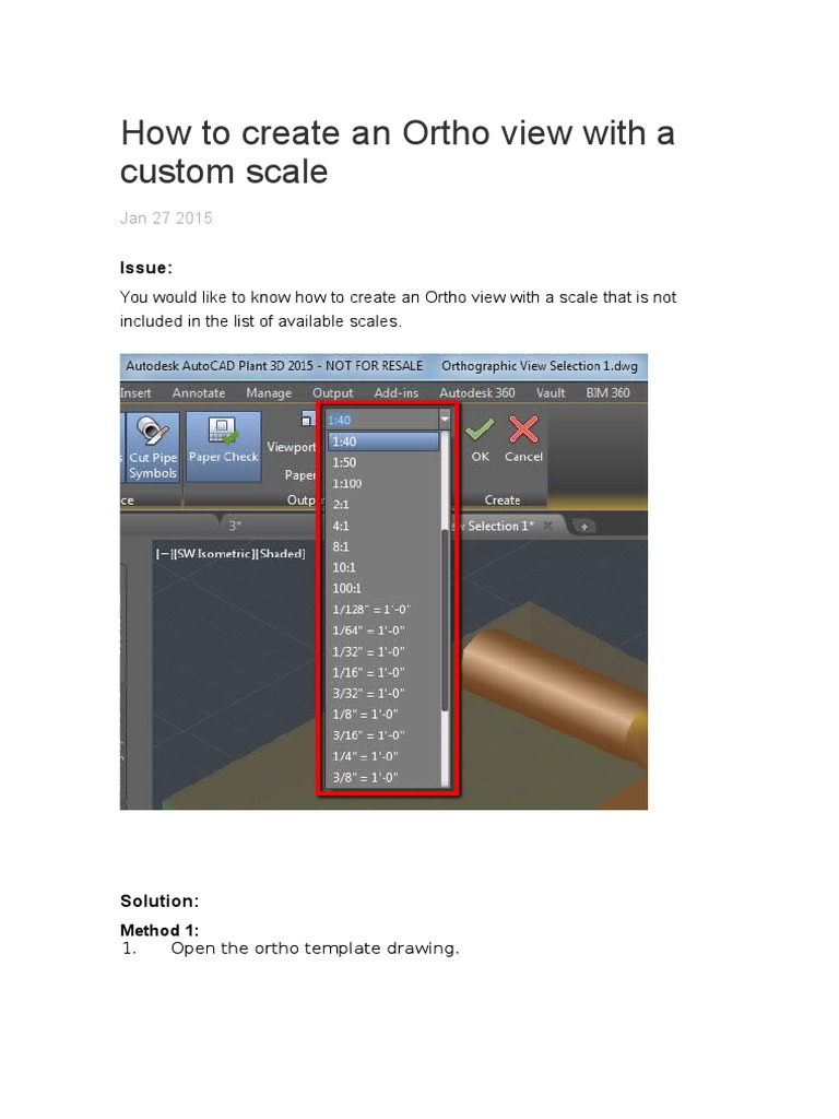 Custom Ortho View Scale in AutoCAD | PDF