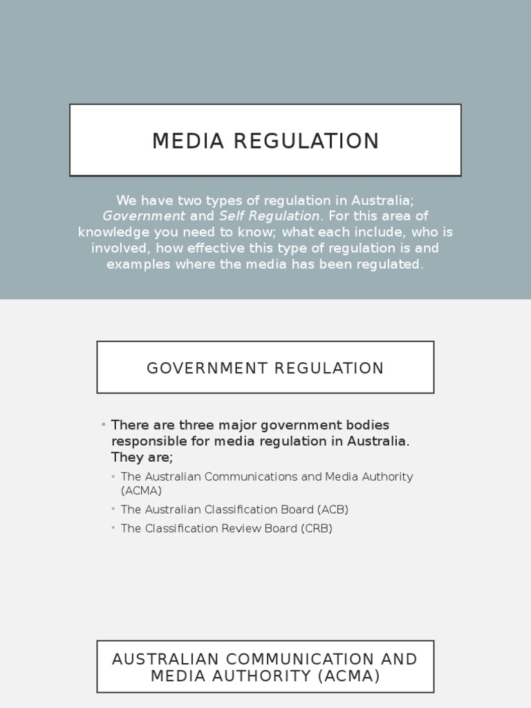 Media Regulation | PDF | Public Sphere | Communication