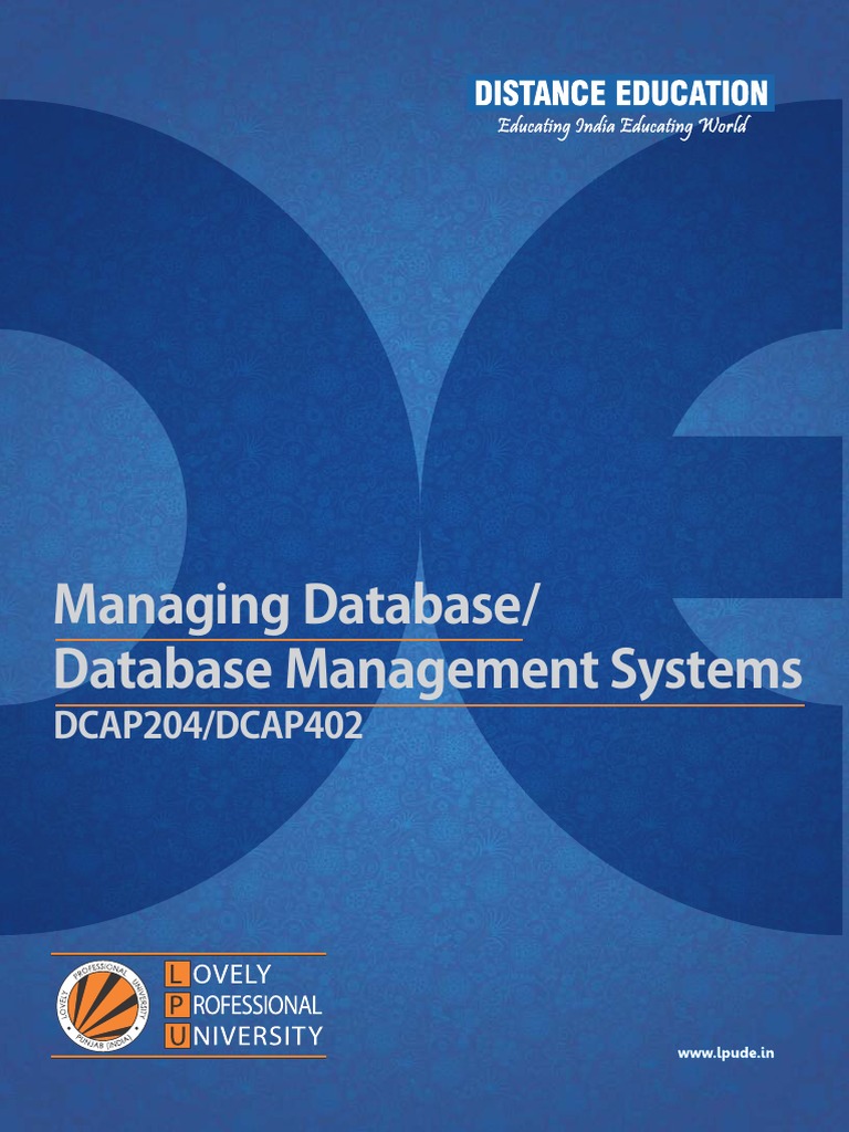 Dcap204 Managing Database Dcap402 Database Management Systems | PDF ...