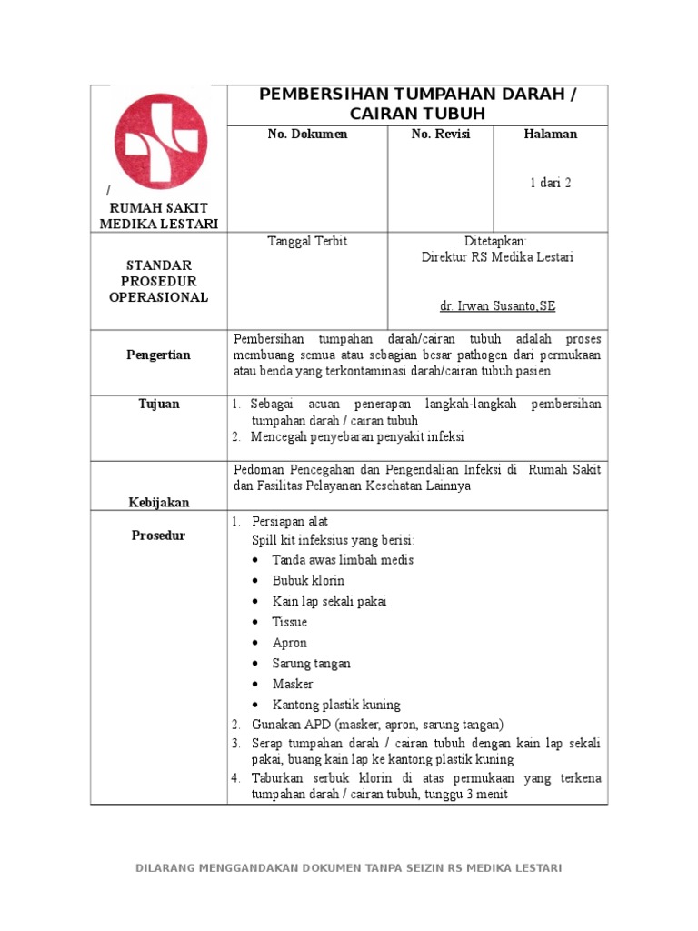 Spo Tumpahan Darah | PDF | Kesehatan Holistik | Sains & Matematika