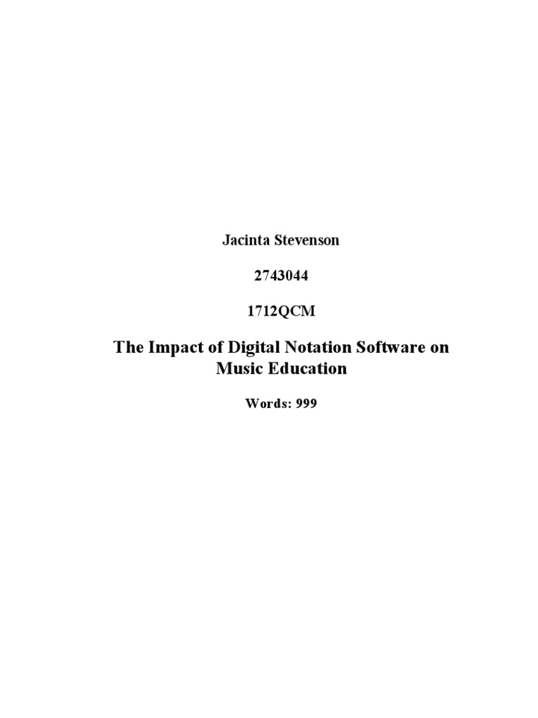 Digital Notation in Music Education | PDF