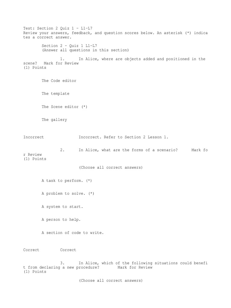 Section 2 Quiz 1 | PDF | Computer Programming | Software Engineering