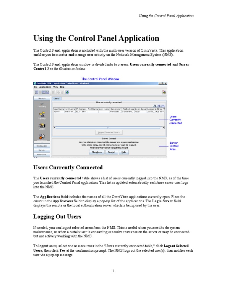 Manage and Monitor Users with the Control Panel | PDF | User (Computing ...