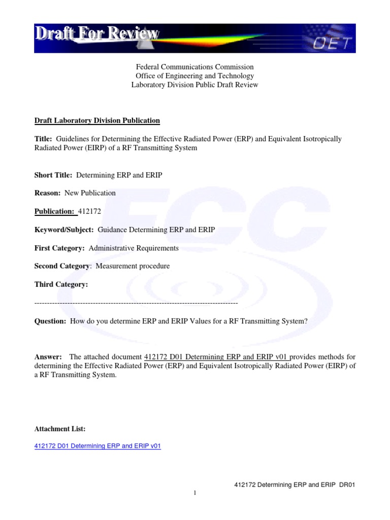 Determining Effective Radiated Power (ERP) and Equivalent Isotropically ...