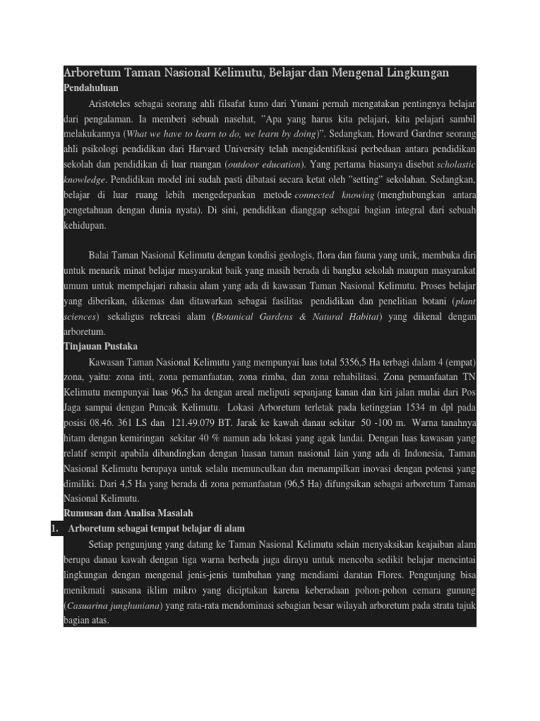 Arboretum Taman Nasional Kelimutu | PDF | Sains & Matematika
