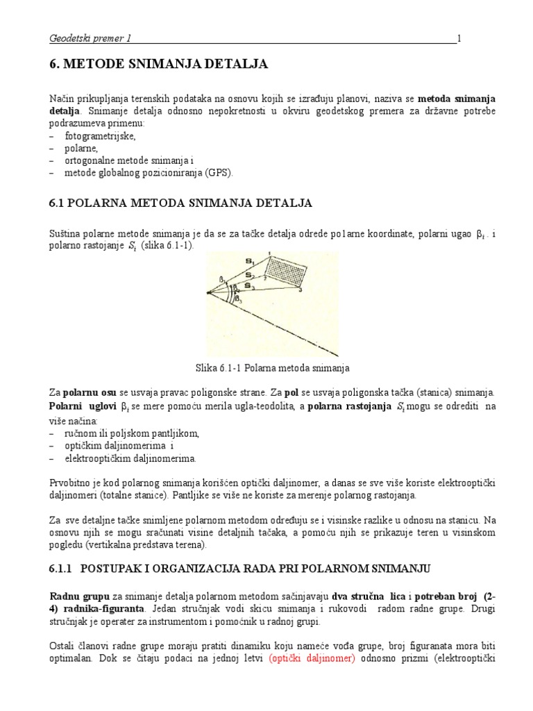 Geodetski Premer - Metode Snimanja 09-10 | PDF
