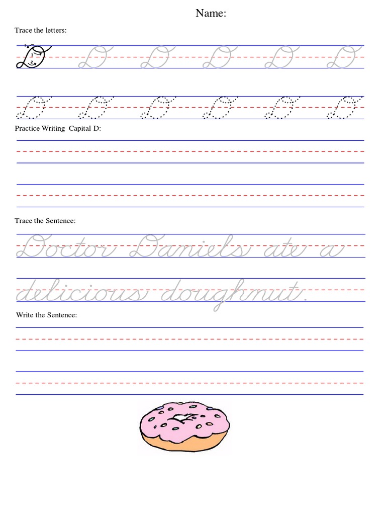 Capital D Writing Practice Guide | PDF | Career & Growth