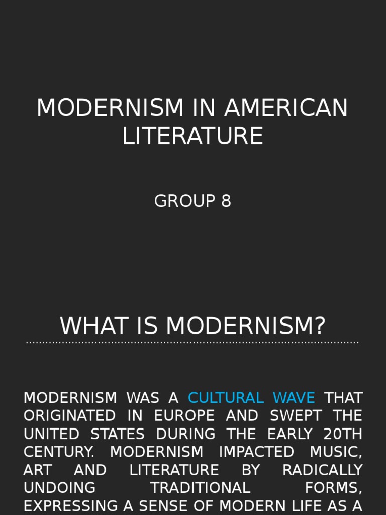 Modernism in American Literature | PDF