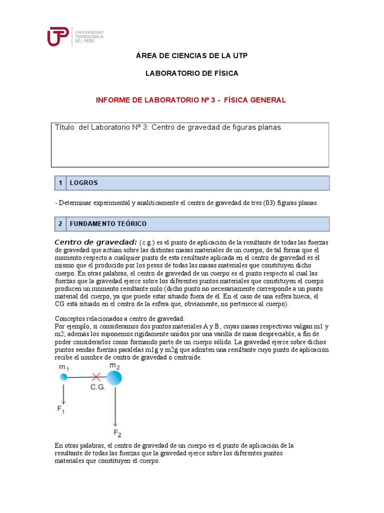 Modelo Informe De Laboratorio De Fisica General 31018 Pdf Centro