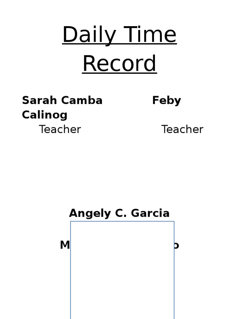 Daily Time Record: Sarah Camba Feby Calinog | PDF