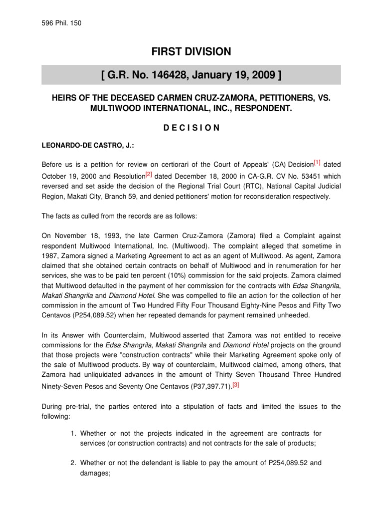 Zamora V Multi Wood | PDF | Evidence (Law) | Lawsuit