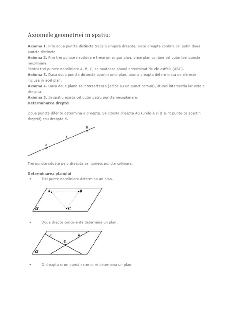 Axiome in Spatiy | PDF