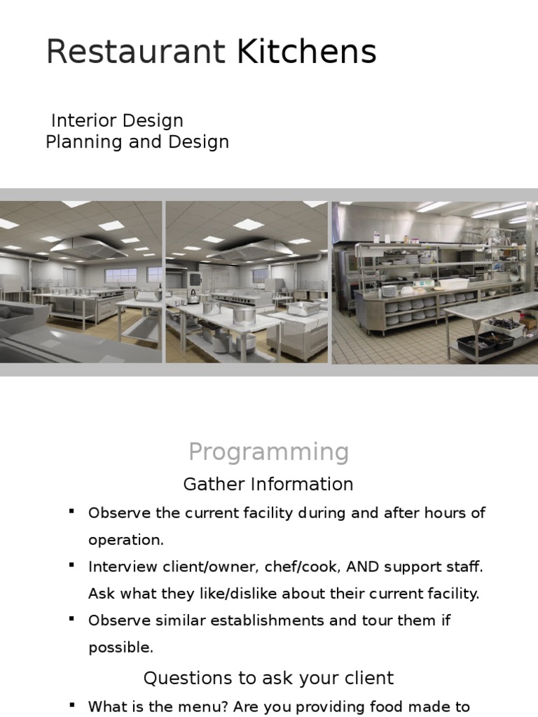 Design of Restaurant Kitchen | PDF | Sink | Kitchen