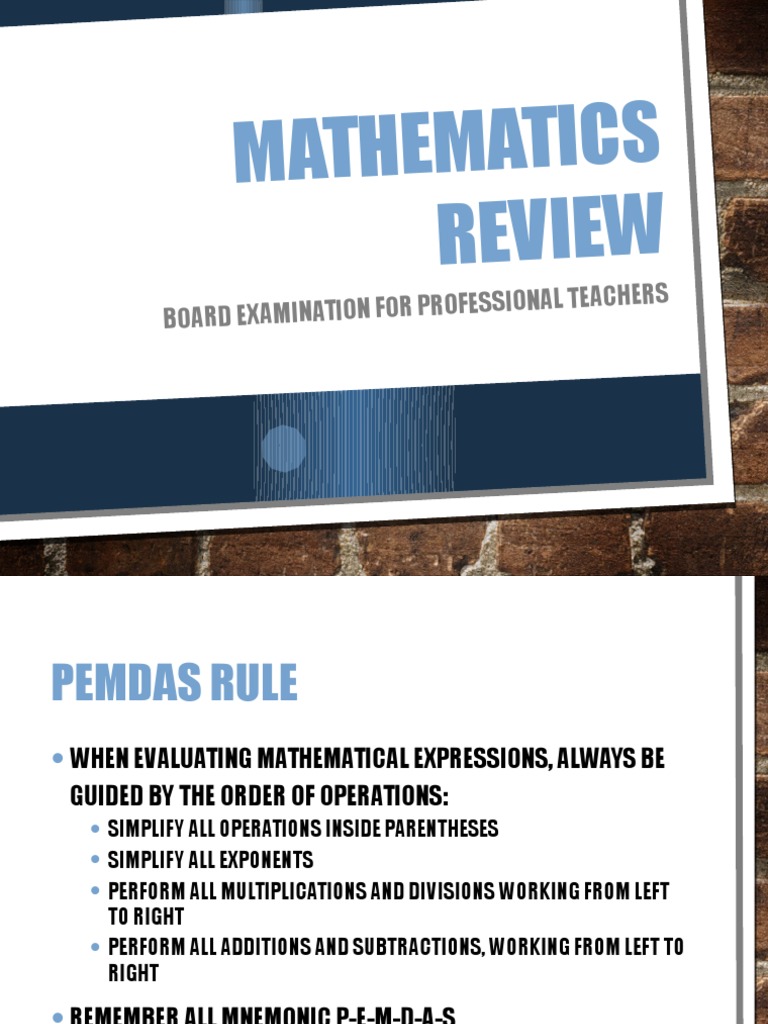 Mathematics Board Exam Reviewer | PDF