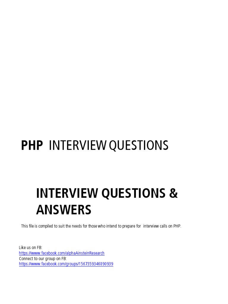 001 PHP Interview | PDF | Php | Hypertext Transfer Protocol