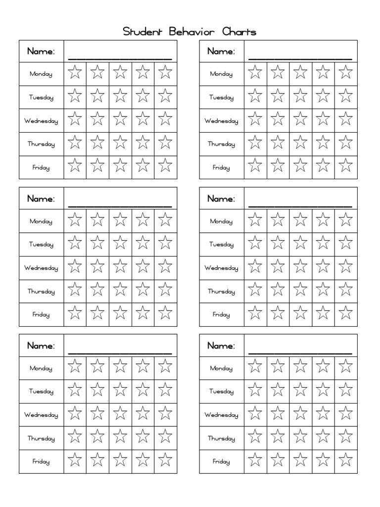 Weekly Student Behavior Tracking Chart | PDF | Language Arts ...