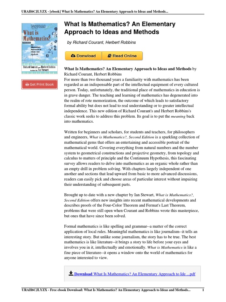 What Is Mathematics? Courant & Robbins | PDF | Geometry | Teaching ...