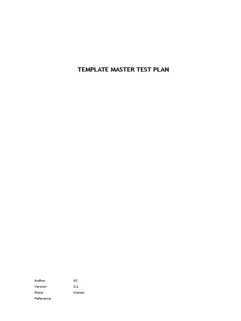 Template Master Test Plan TMap NEXT v2 1 | PDF | Risk | Specification ...