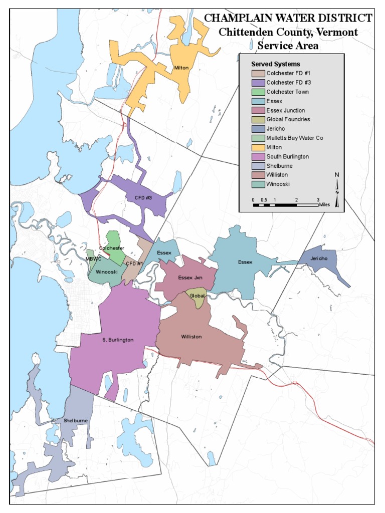 Map: Champlain Water District, 2016