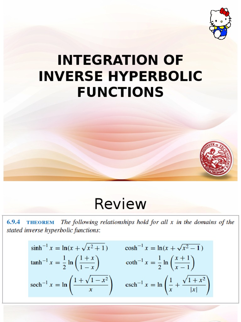 Lesson 10 Inverse Hyperbolic Functions | PDF