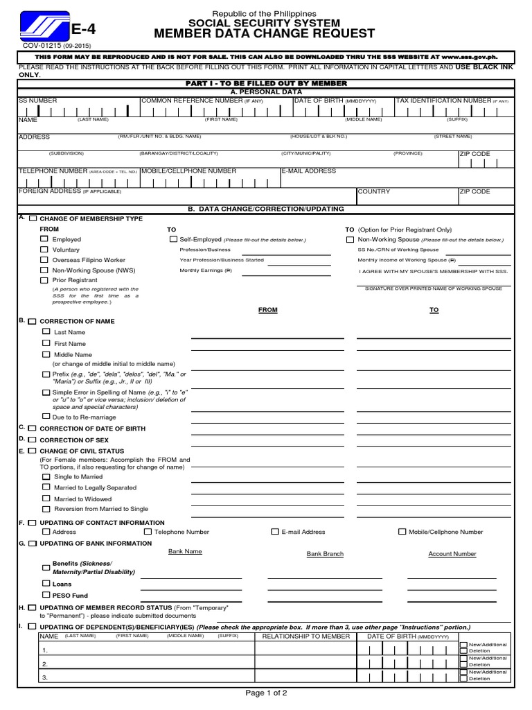 SSSForms Change Request PDF | PDF | Identity Document | Annulment