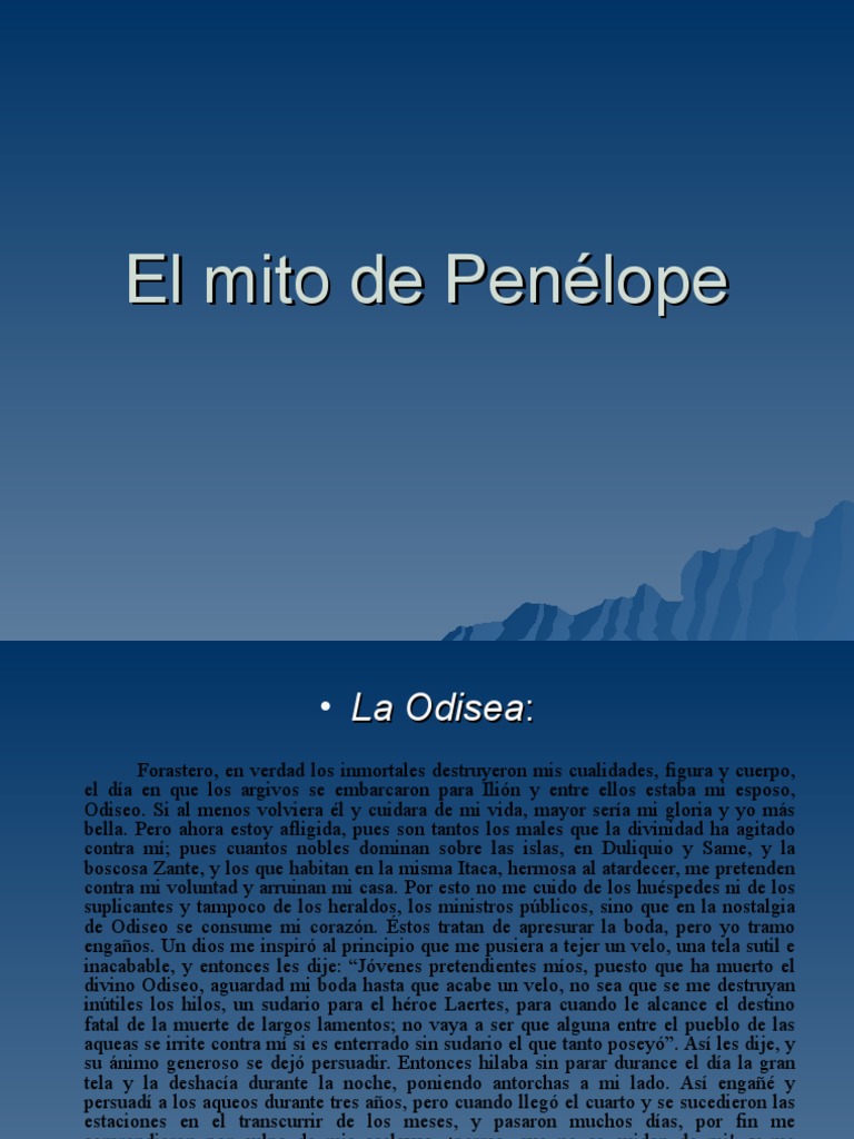 El Mito de Penélope | PDF | Odiseo | Mitología griega