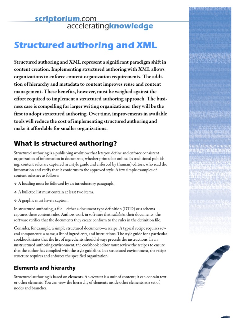 Structured Authoring and XML | PDF | Xml | Markup Language