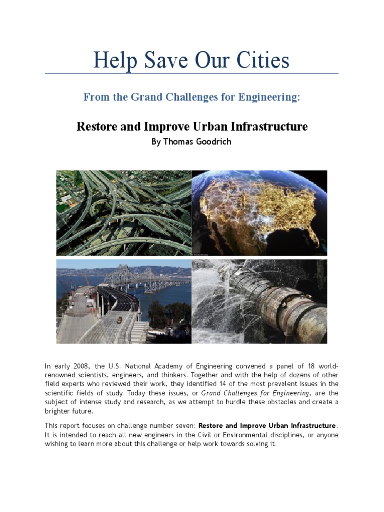 Help Save Our Cities: Restore and Improve Urban Infrastructure | PDF ...