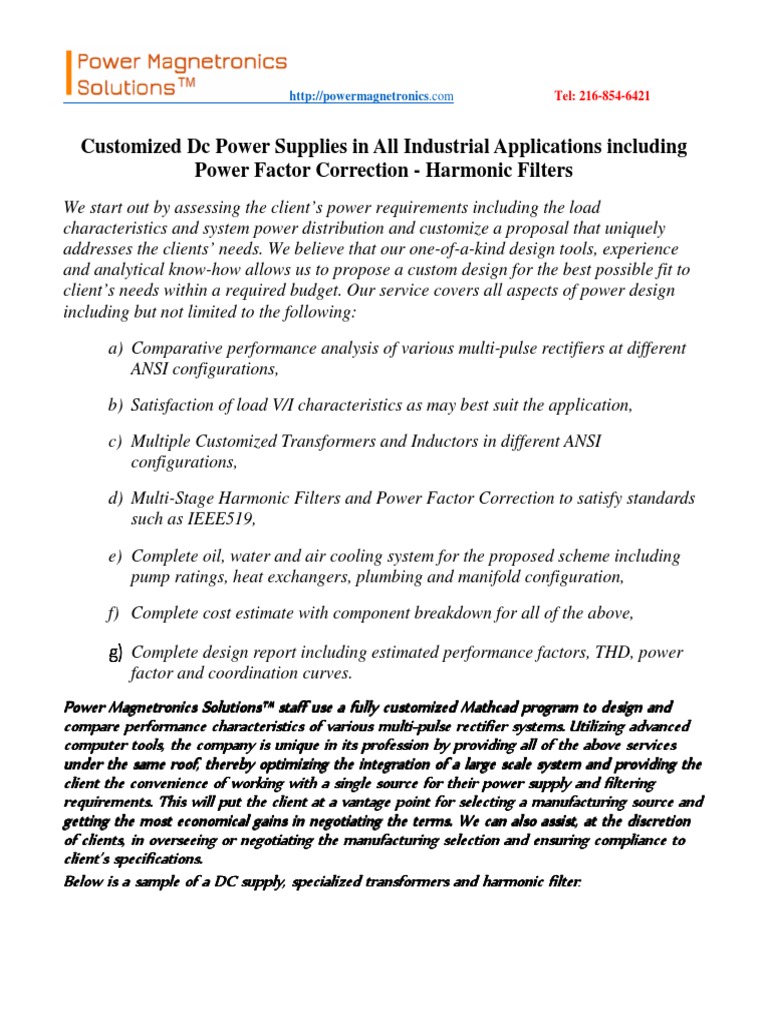 Rectifiers. Transformers and Harmonic Filters | PDF | Rectifier ...