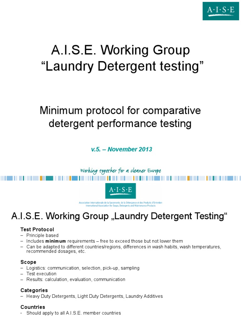 Detergent Testing Protocol Guide | PDF | Washing Machine | Laundry