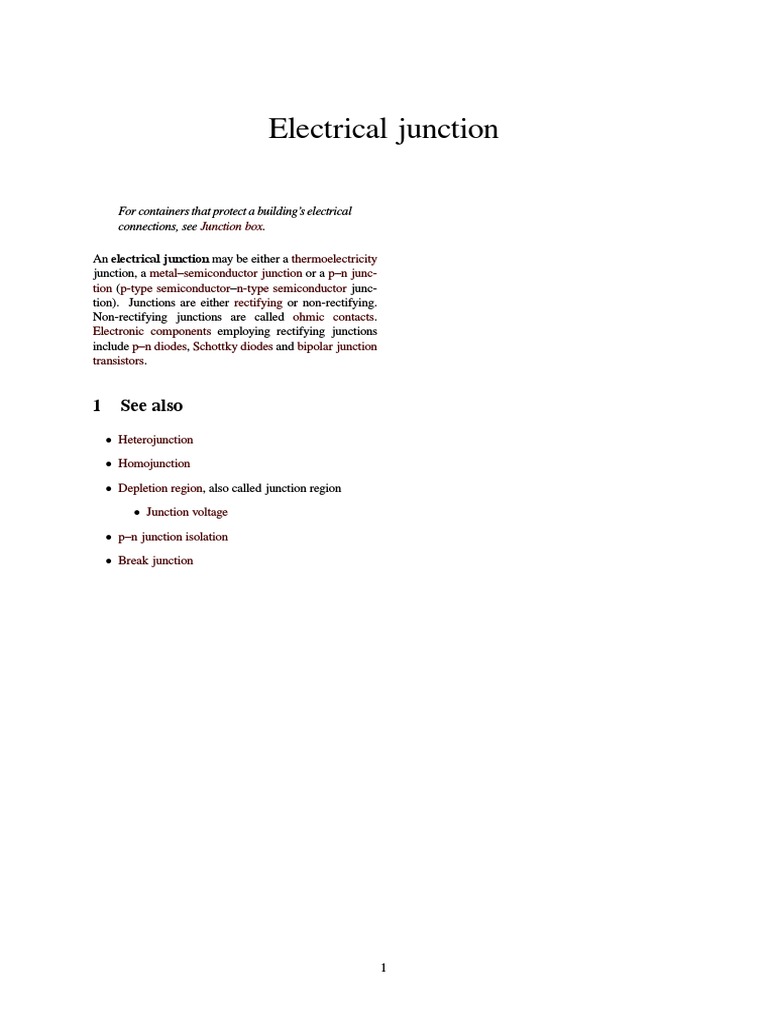 Electrical Junction: 1 See Also | PDF