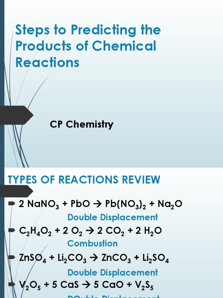 Steps To Predicting The Products of Chemical Reactions | PDF | Chemical ...