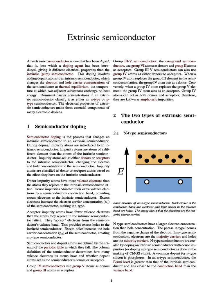 Extrinsic Semiconductor | PDF | Semiconductors | Doping (Semiconductor)