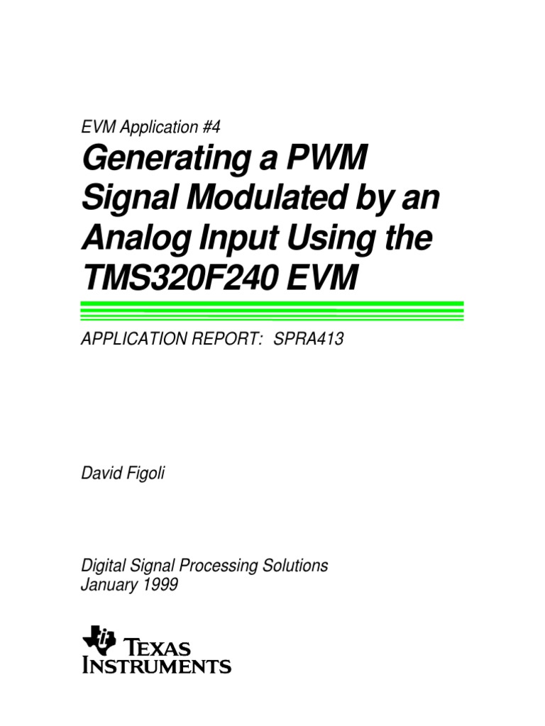 Generation A PWM Signal Modulated by An Analog Input | PDF | Analog To ...
