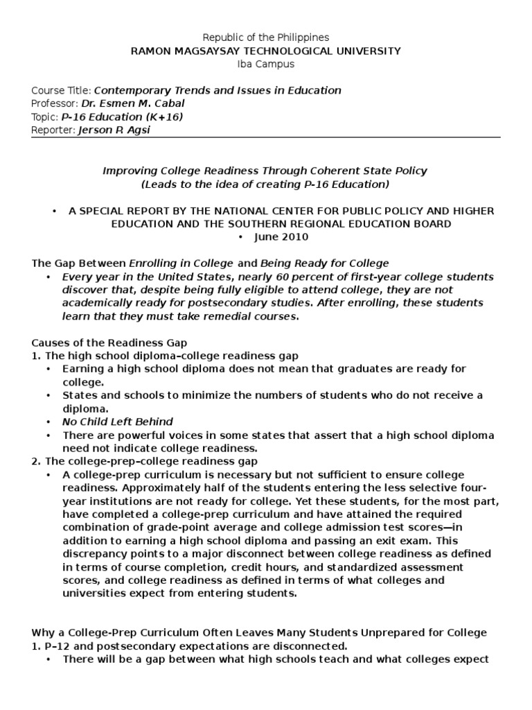 Trends and Issues - Report | PDF | High School Diploma | Secondary School