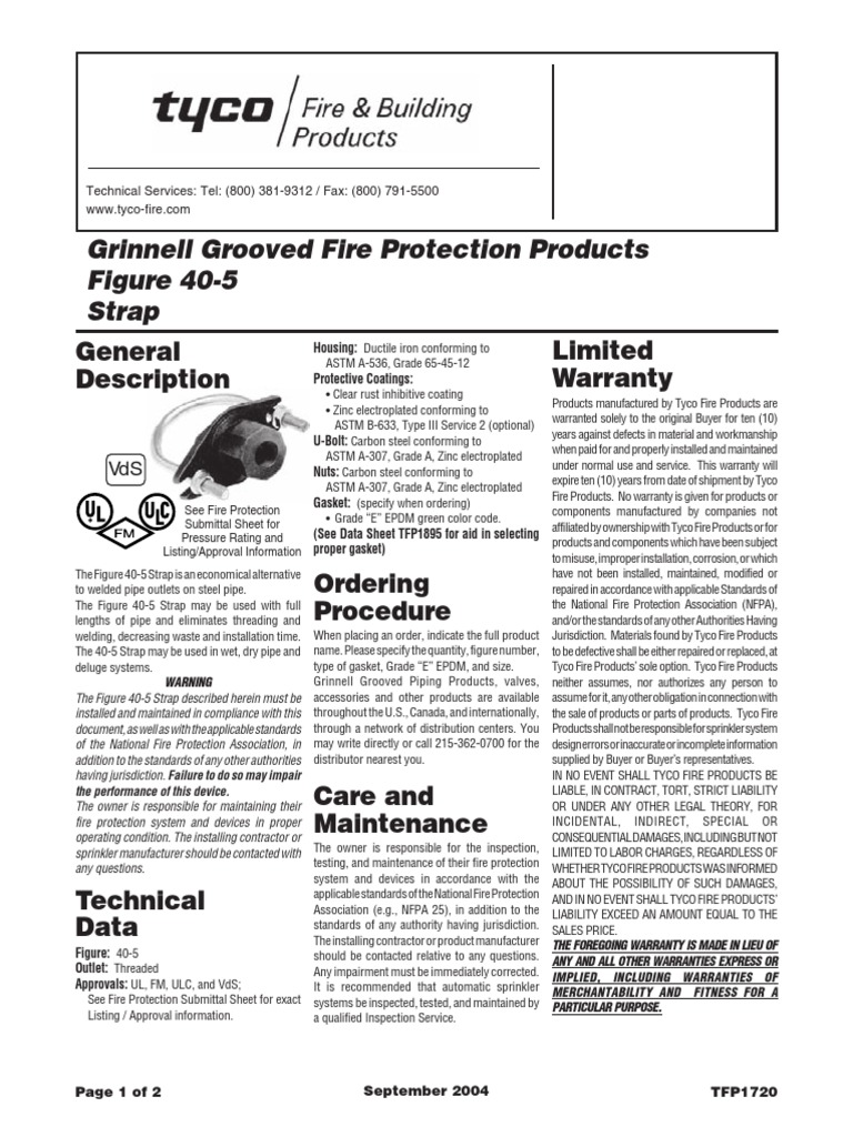 Tyco Strap PDF | PDF | Pipe (Fluid Conveyance) | Building Engineering