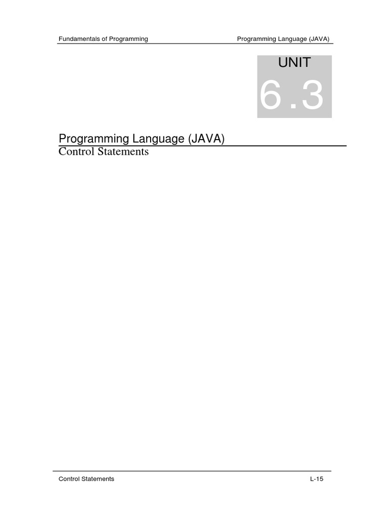 Control Statement | PDF | Programming Language | Control Flow