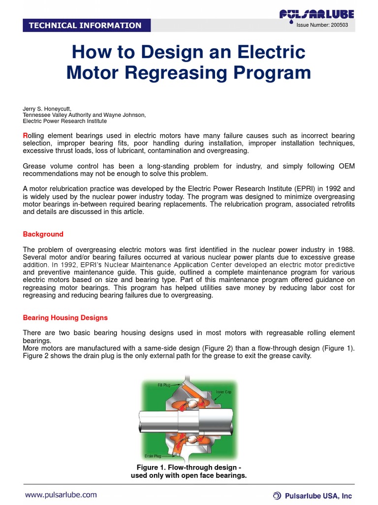Motor Regreasing PGM | PDF | Bearing (Mechanical) | Petroleum