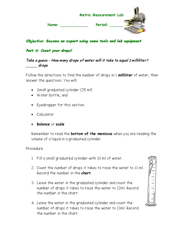 Metric Measurement Lab Activities | PDF | Litre | Volume