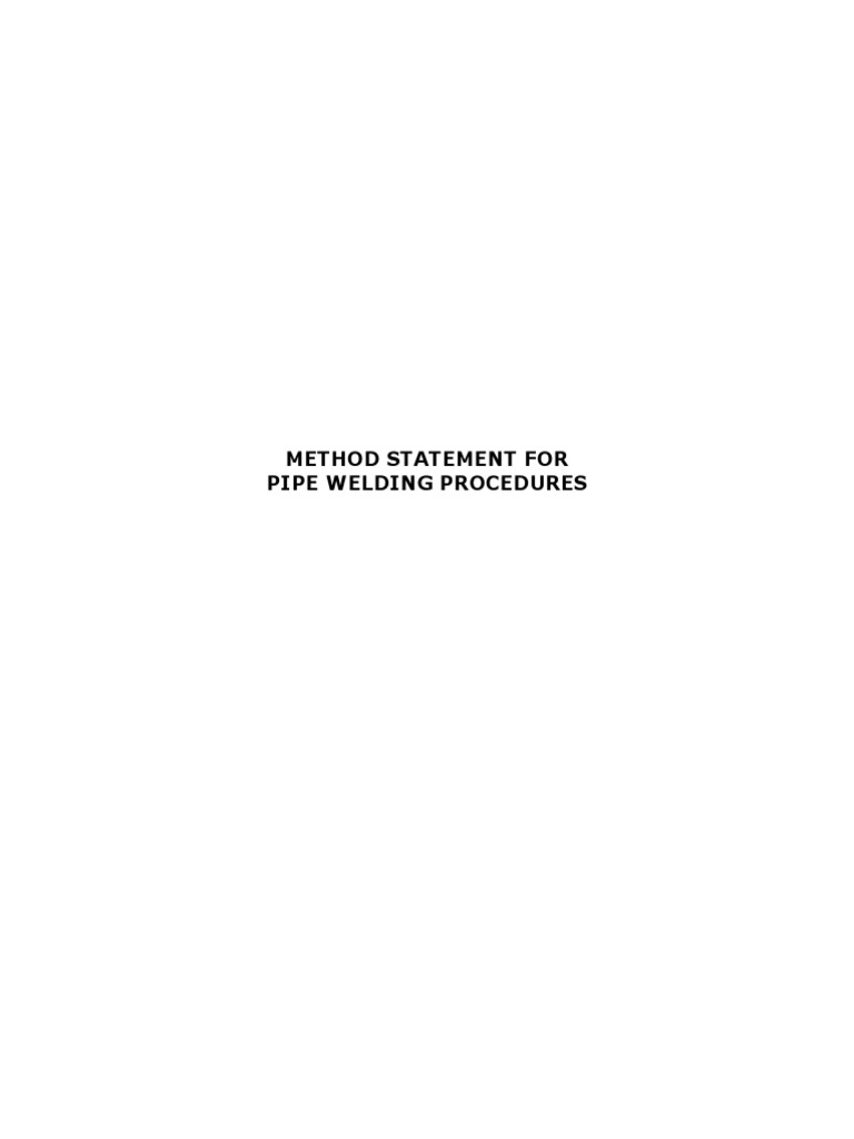 Pipe Welding Method Statement Guide | PDF | Welding | Construction