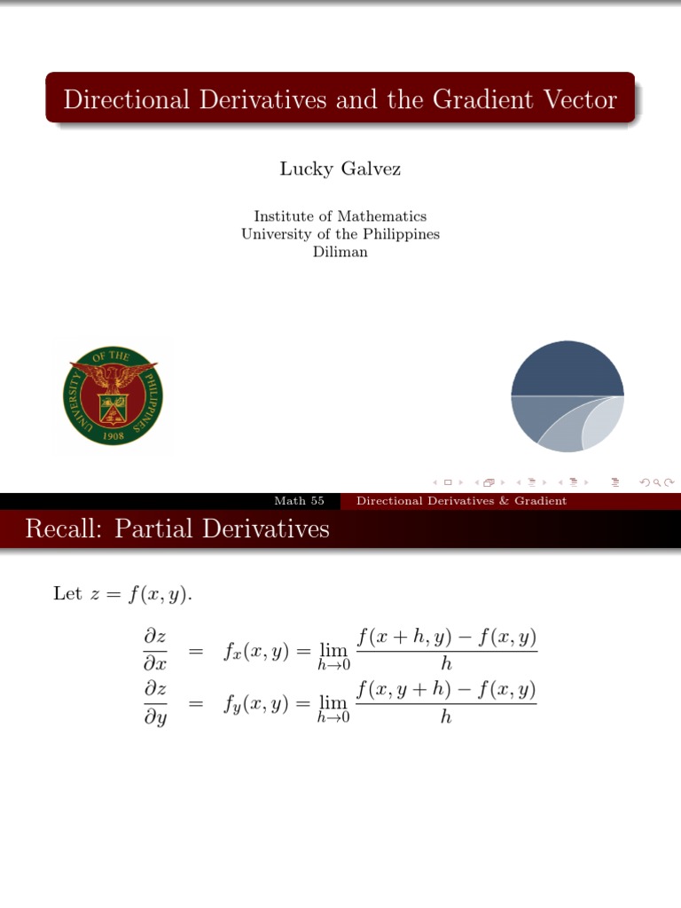 01 Directional Derivatives and Gradient | PDF | Gradient | Derivative
