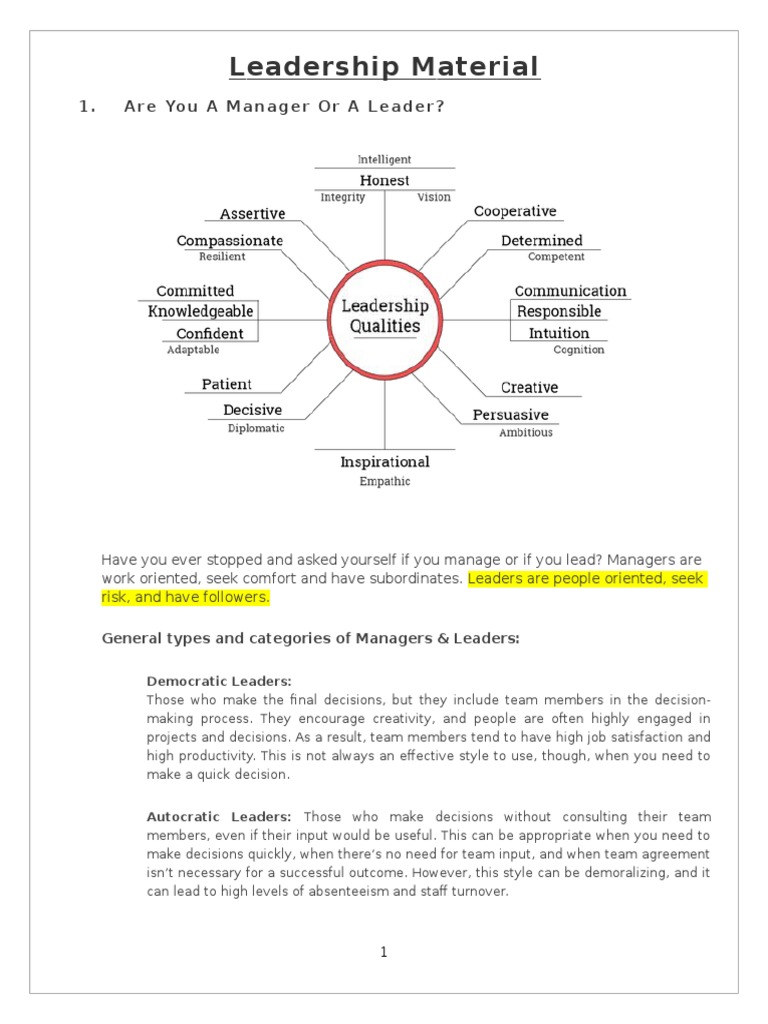 Leadership Material | PDF | Leadership | Jesus